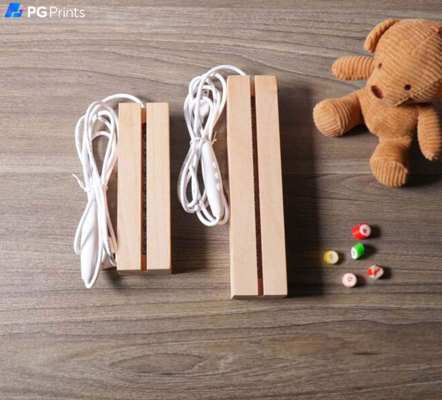3D Led Light Wooden Base (Made in Vietnam) - PGPrints