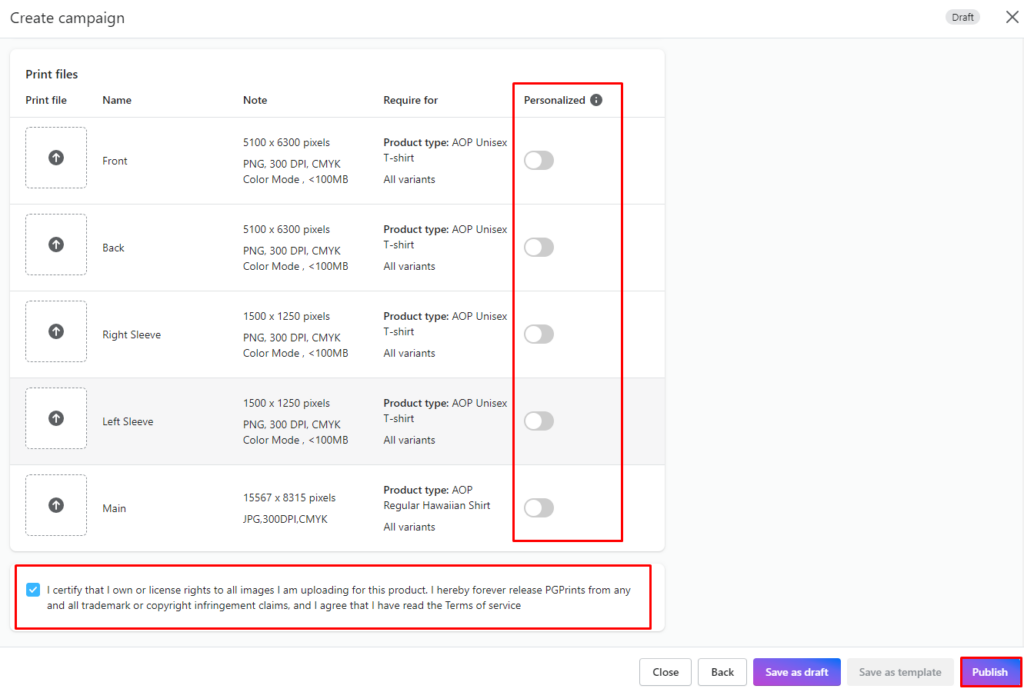 How to add new campaigns? - PGPrints