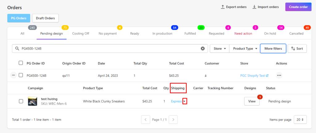 How to change shipping method? - PGPrints