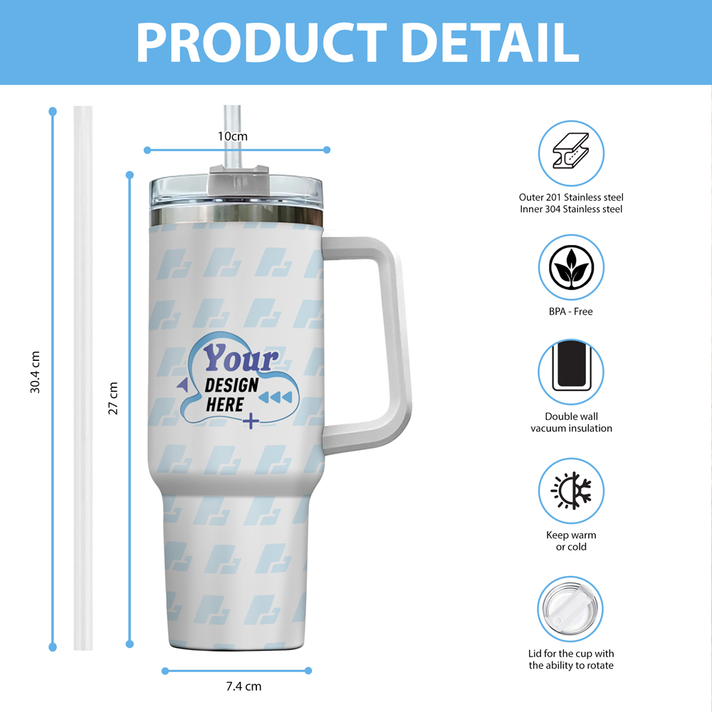 40oz Tumbler (Opaque Lid) - Engraved+Printed - PGPrints